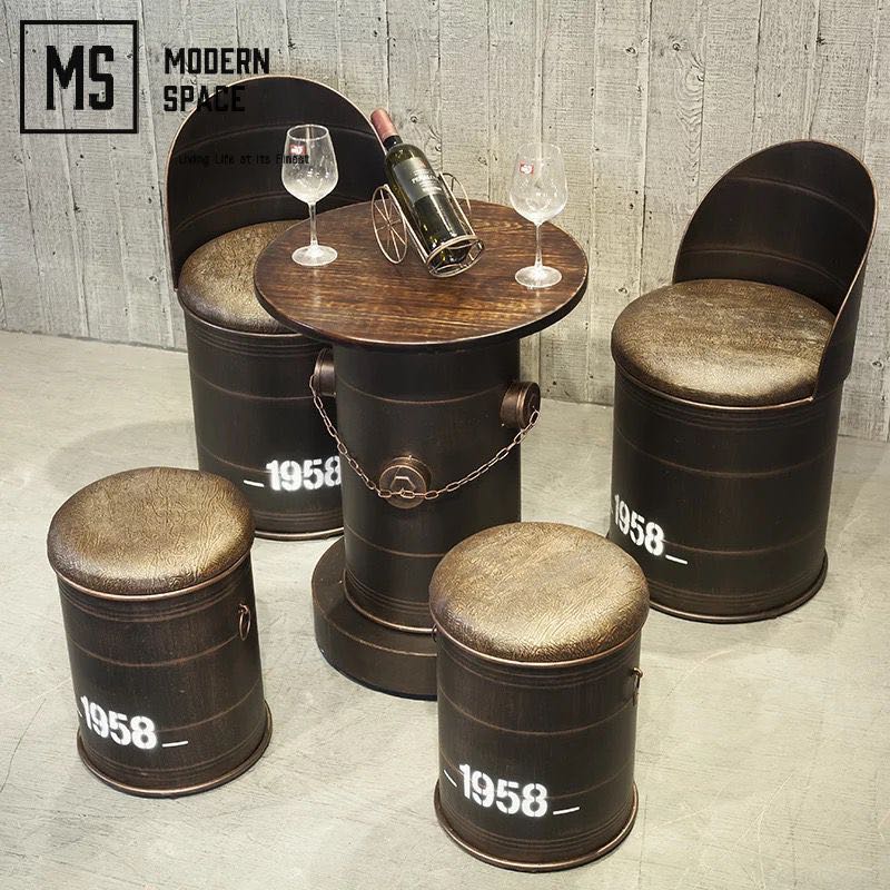 JACOB Rustic Industrial Coffee Table Set / CST74, Furniture & Home ...