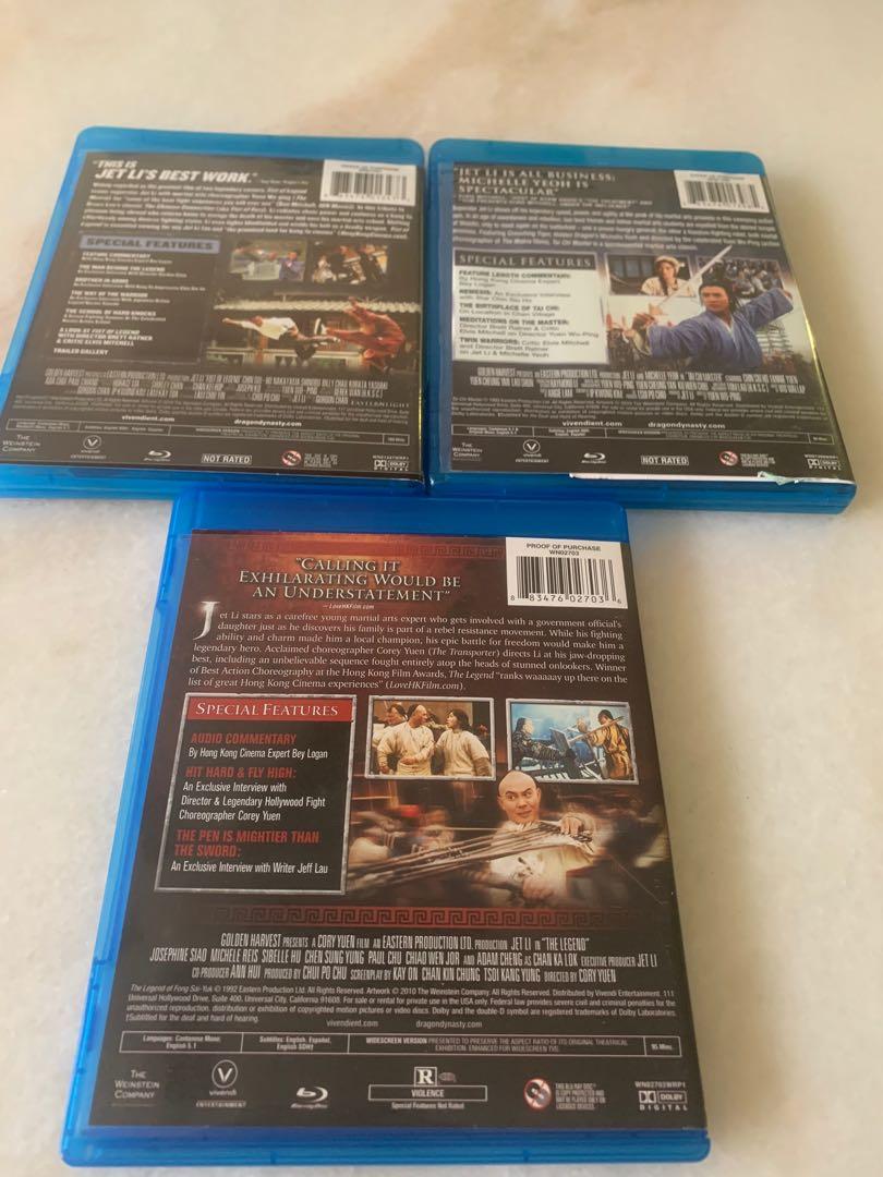 Jet Li Action Blu Ray Collection (3 Movies), Hobbies & Toys, Music ...
