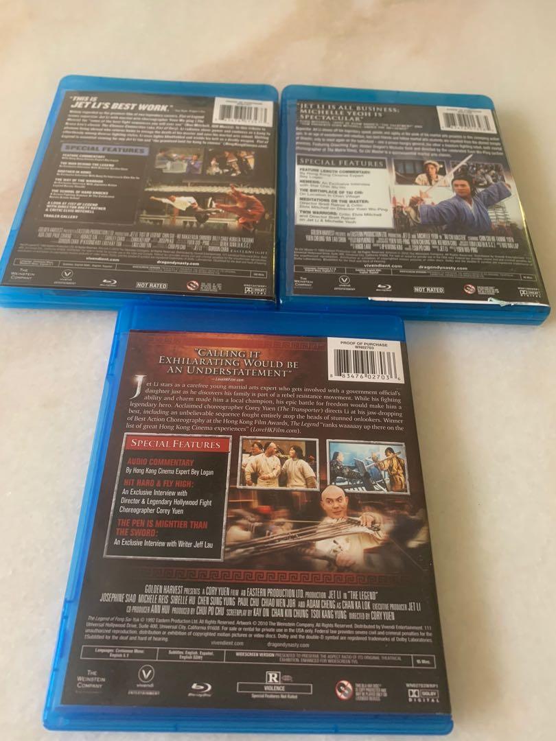 Jet Li Action Blu Ray Collection (3 Movies), Hobbies & Toys, Music ...