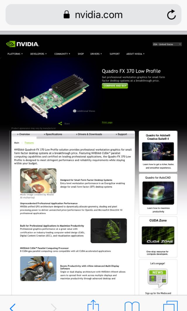 NVIDIA® Quadro® FX 370 Low Profile, 電腦＆科技, 商務用科技產品 - Carousell
