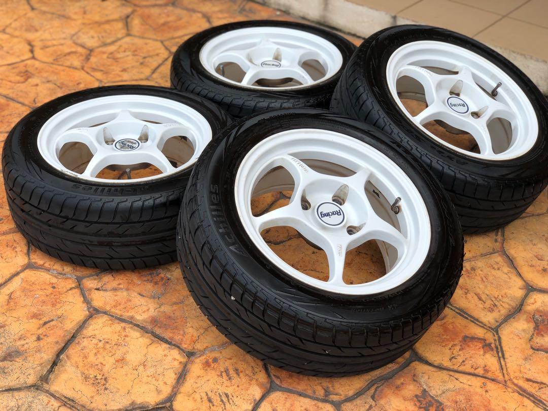 Sport Rim Enkei RPO1 15 pcd114 tayar 90%, Auto Accessories on Carousell
