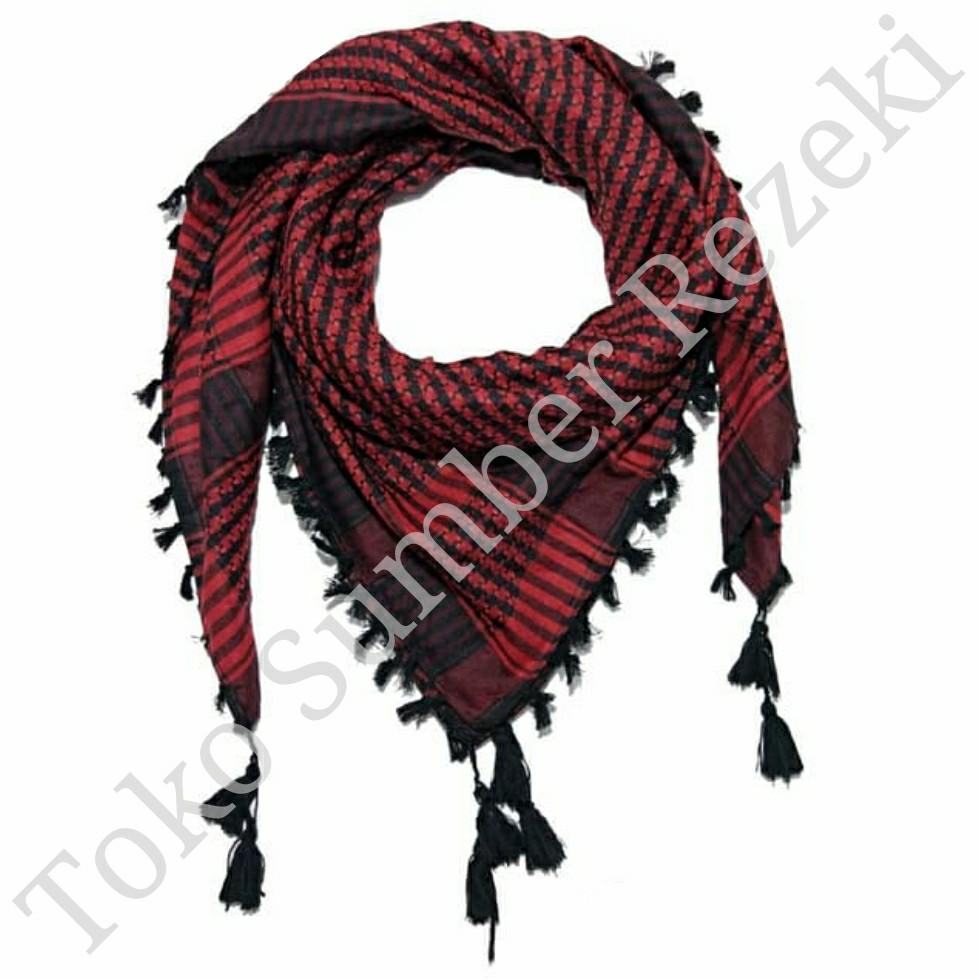 Syal Sorban India Shemagh Motif Kotak Arab Original Taj Mahal Merah ...