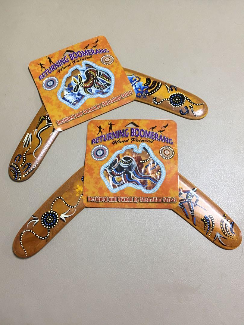 Australia hand painted Returning Boomerang, Hobbies & Toys, Toys ...