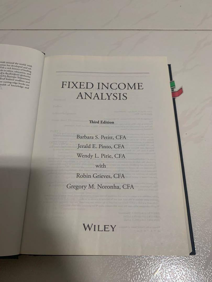 CFA Fixed Income Analysis, Hobbies & Toys, Books & Magazines ...