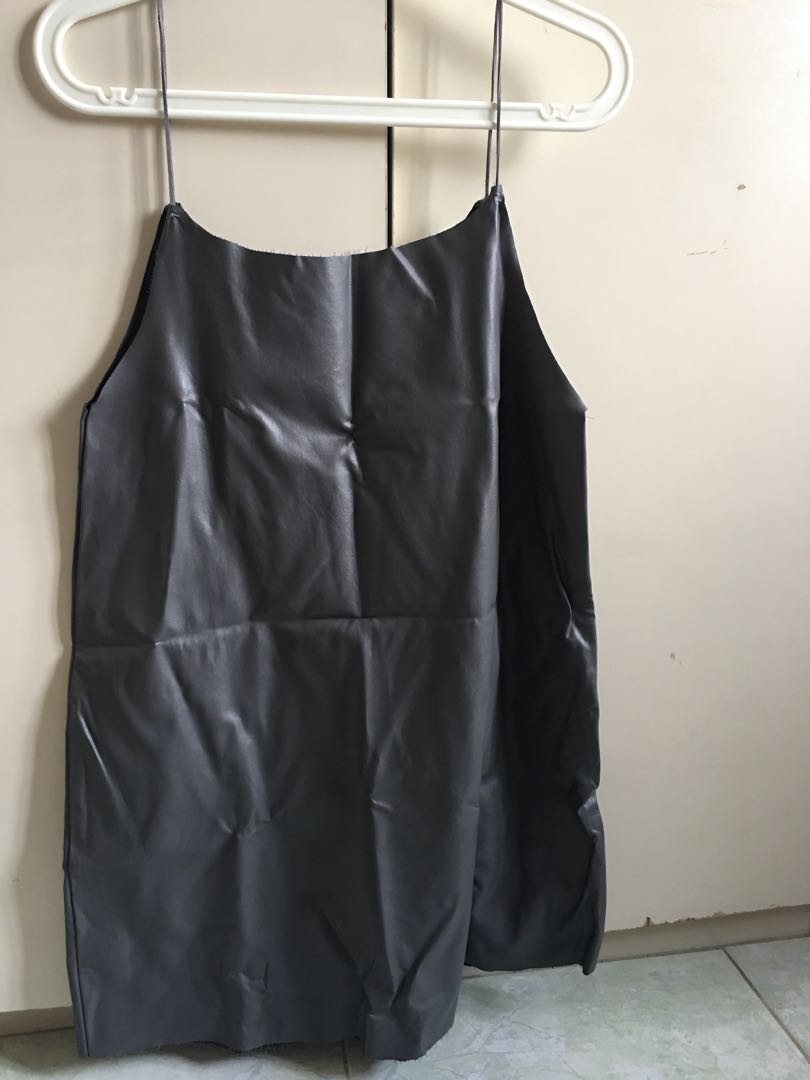 Faux leather outer dress, Women's Fashion, Dresses & Sets, Jumpsuits on ...