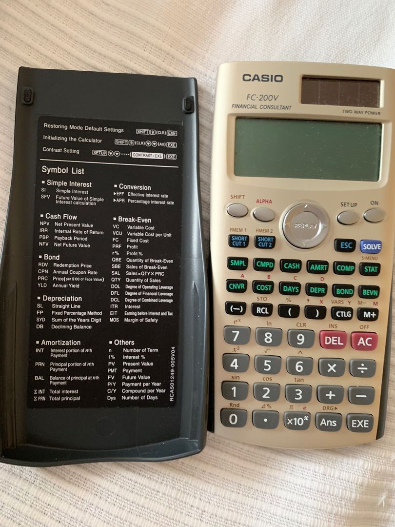 FC-200V Casio Financial Calculator, Computers & Tech, Office & Business ...