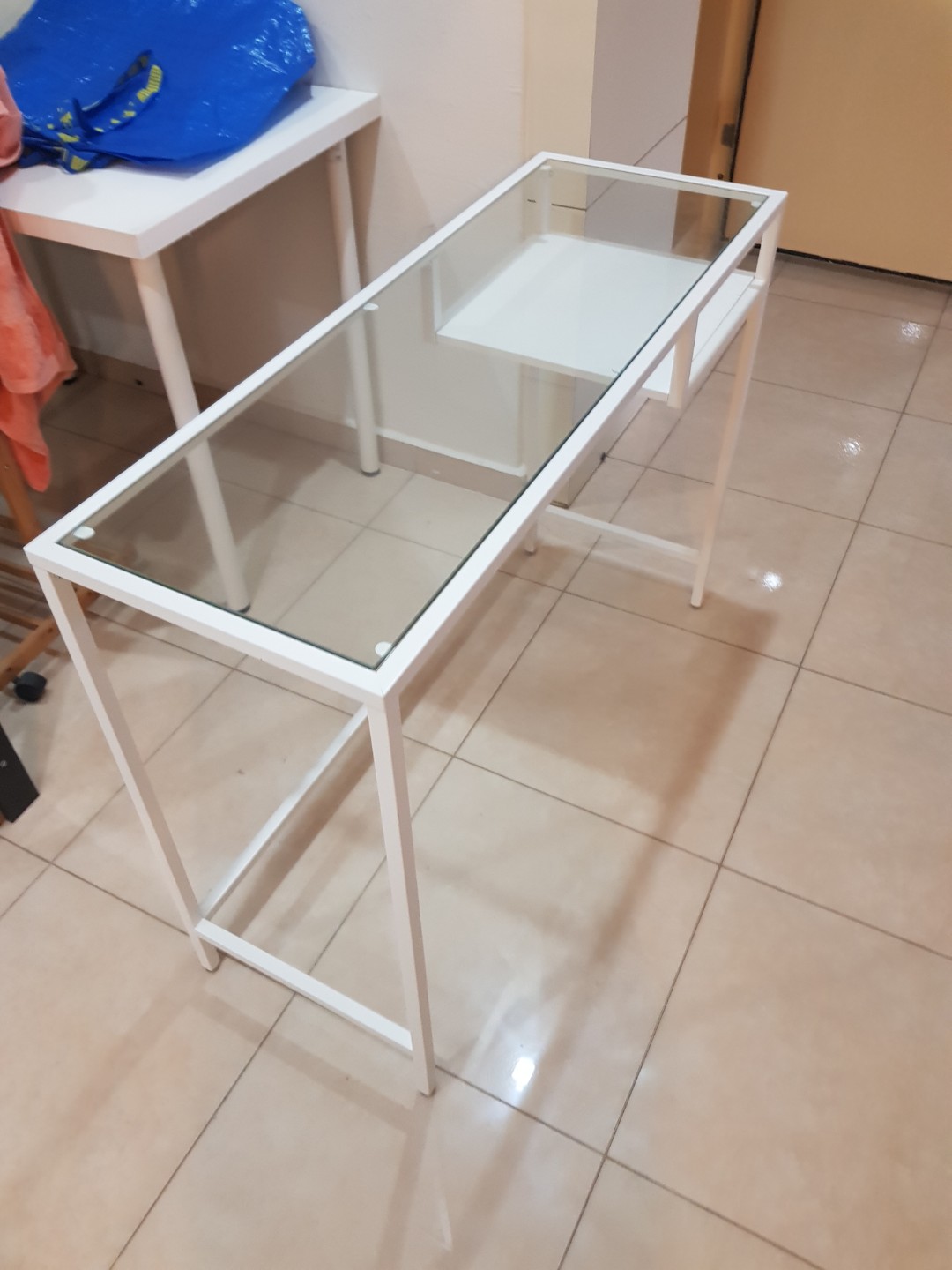 IKEA glass computer/beauty table, Furniture & Home Living, Furniture ...