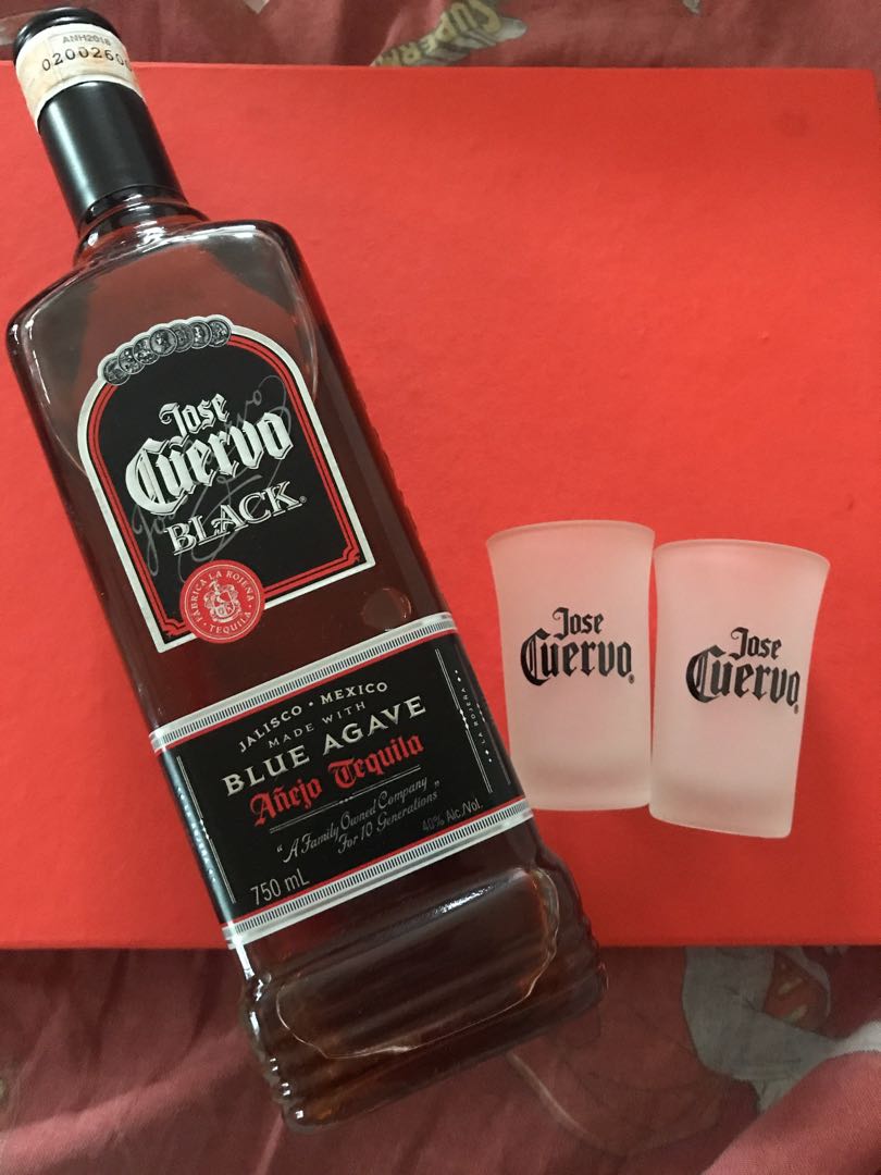 Jose Cuervo Black with 2 shot glass, Food & Drinks, Local Eats on Carousell