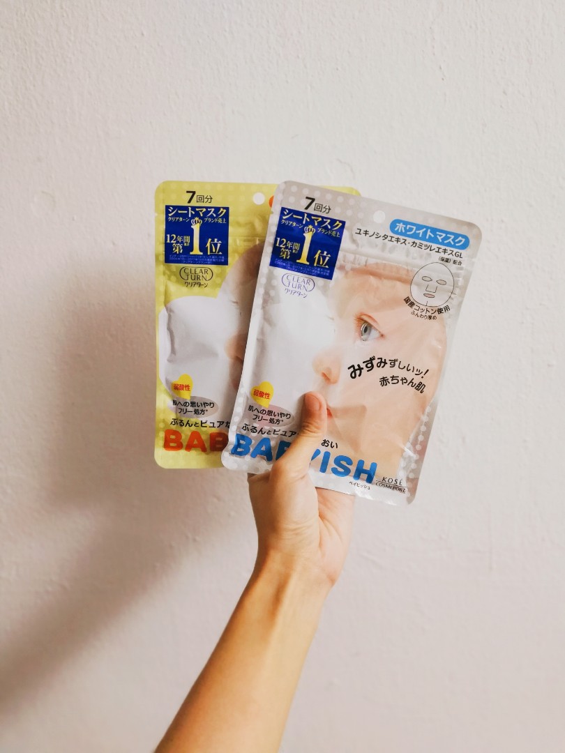Kose Clear Turn Babyish Mask (Whitening and Fresh & Precious Shining ...