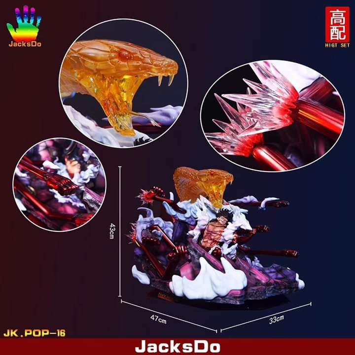 [PO] JACKSDO One Piece Statue Luffy Gear 4 Snakeman, Hobbies & Toys ...