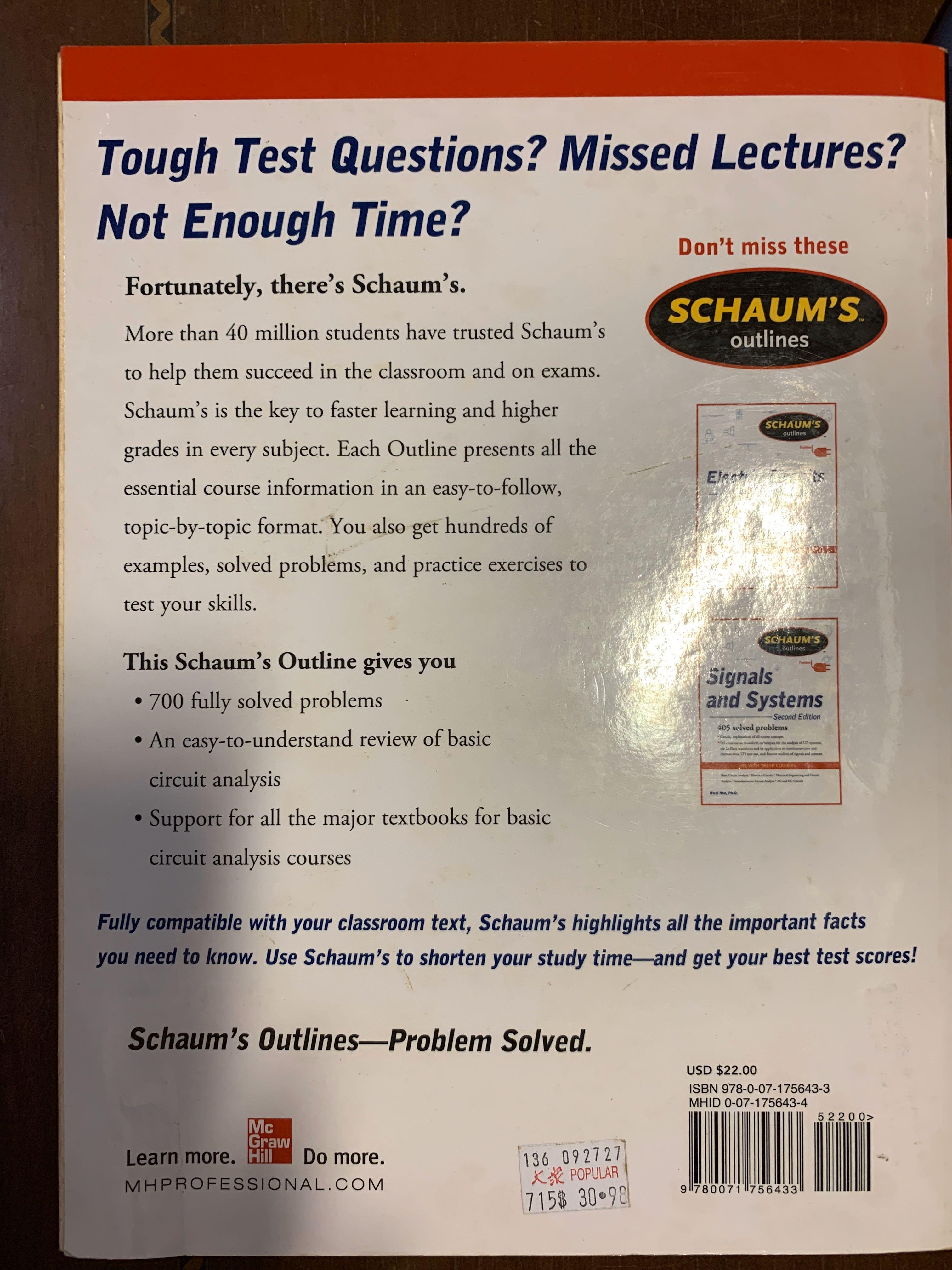 Schaum's Outlines: Basic Circuit Analysis (2nd Edition) by John O ...