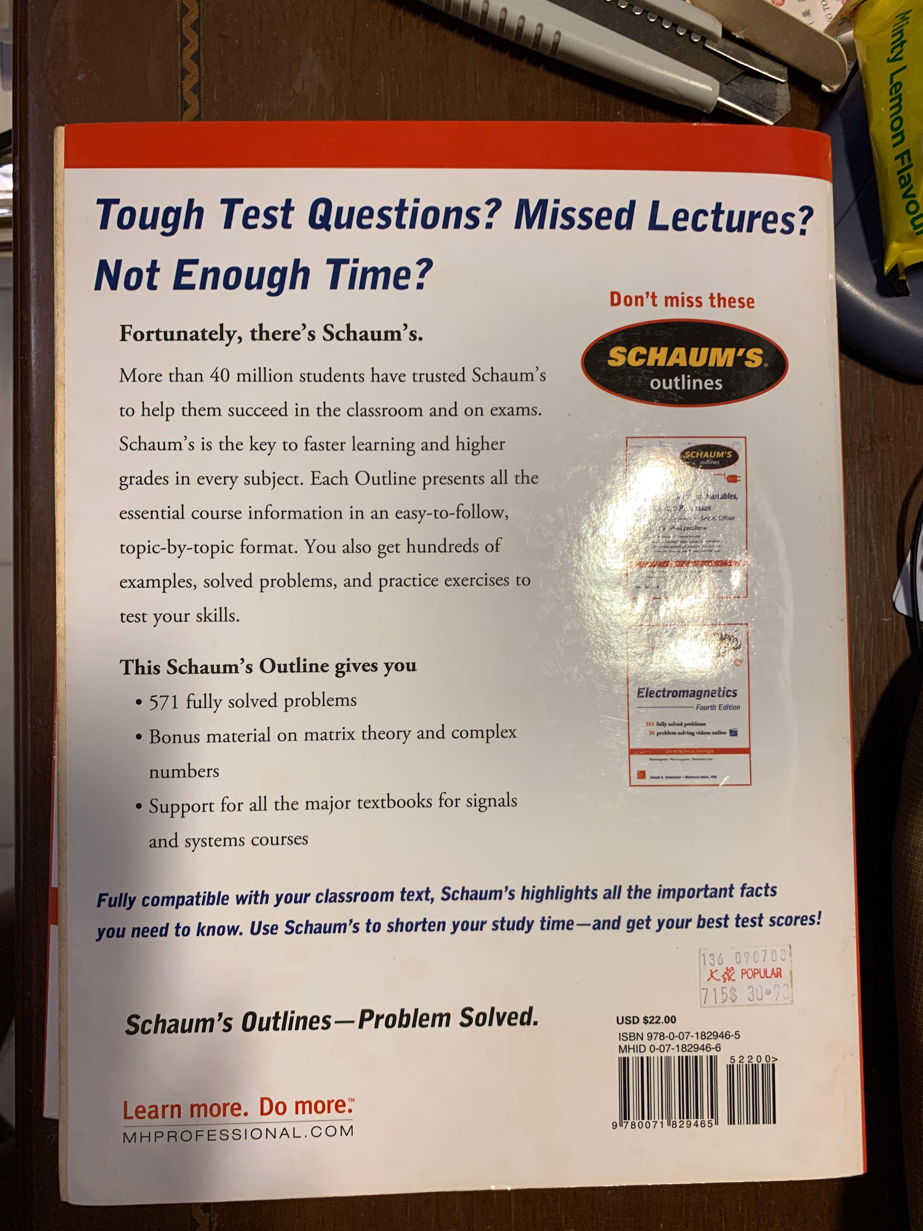 Schaum's Outlines: Signals and Systems (3rd Edition) by Hwei P.Hsu, PhD ...