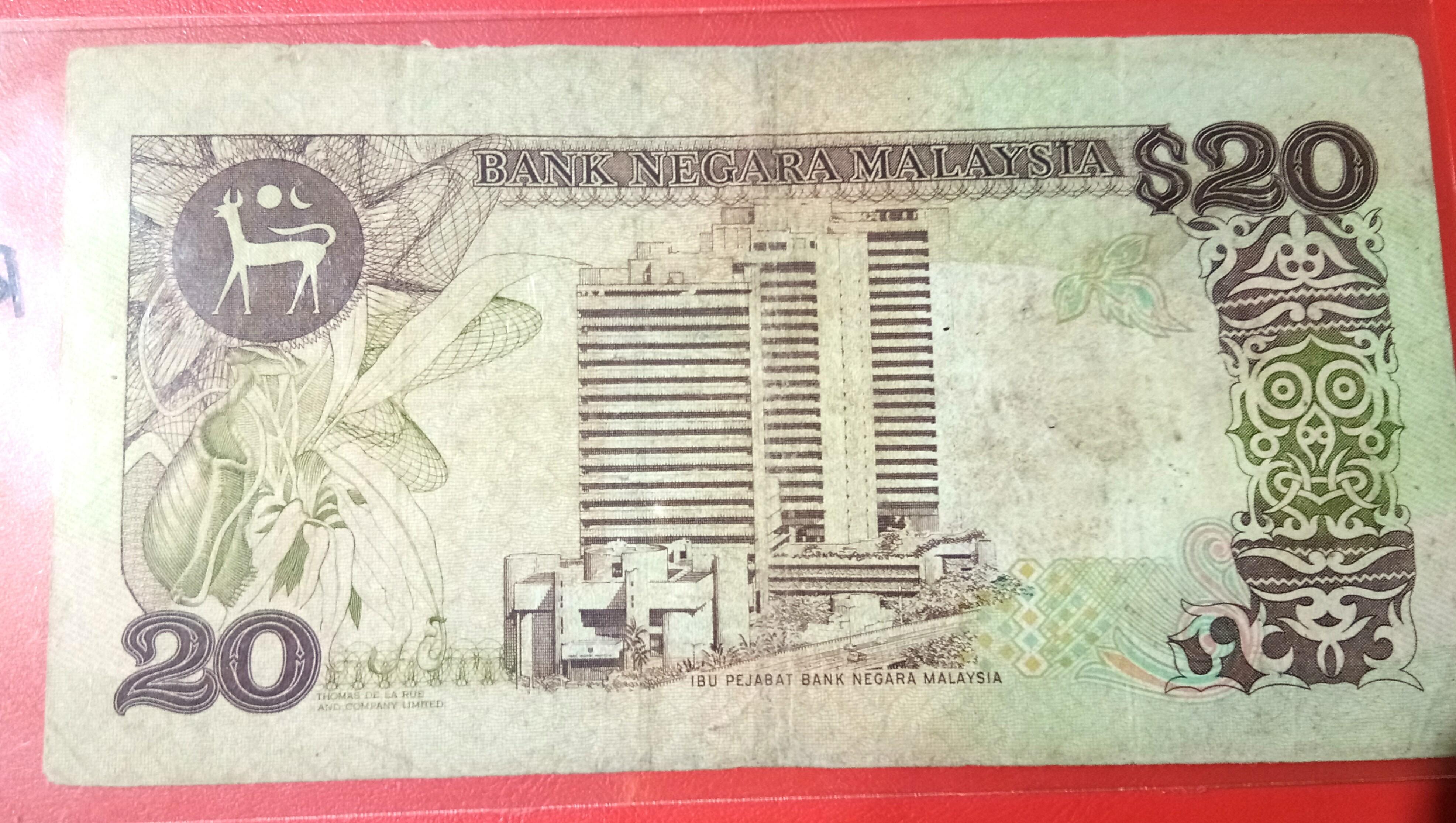 Siri 6th RM 20 Banknote Currency Wang Kertas Lama 20 Ringgit Duit Dua ...