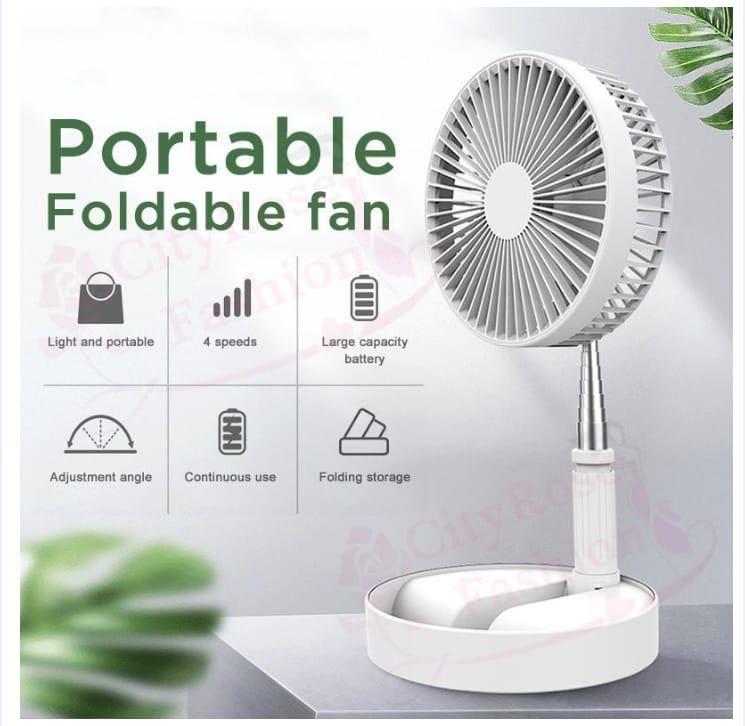 Wireless Foldable Stand Fan Floor USB Desk Rechargeable 7200mAh Battery ...