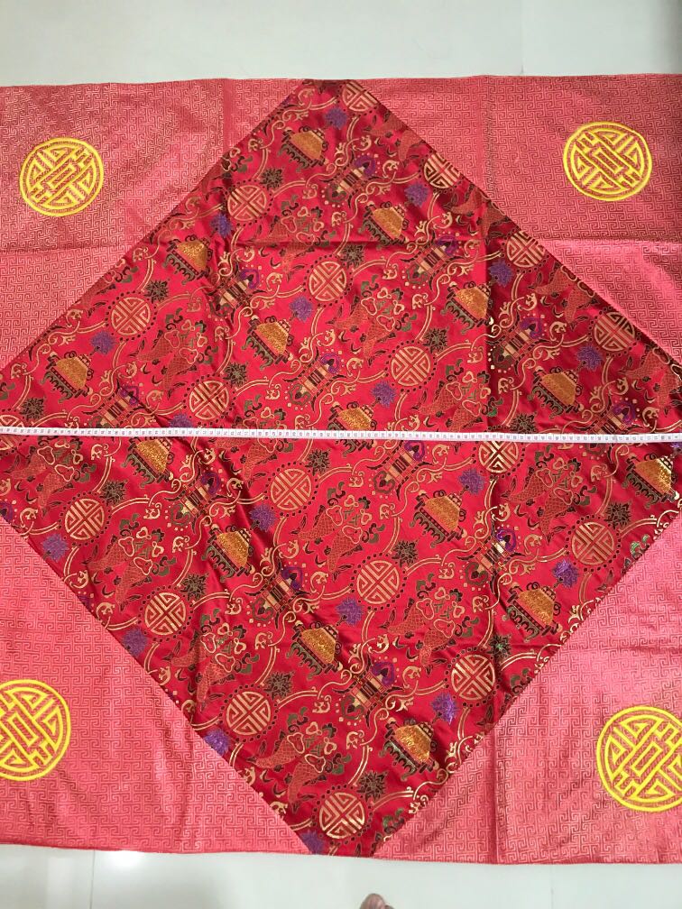 Auspicious Design Table Cloth 118cm, Furniture & Home Living, Home ...