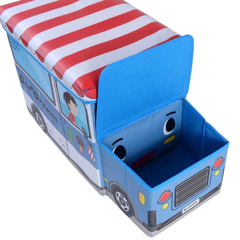 Ice Cream Truck Toys Organizer for Kids Clothes Box Folding Cartoon Car ...