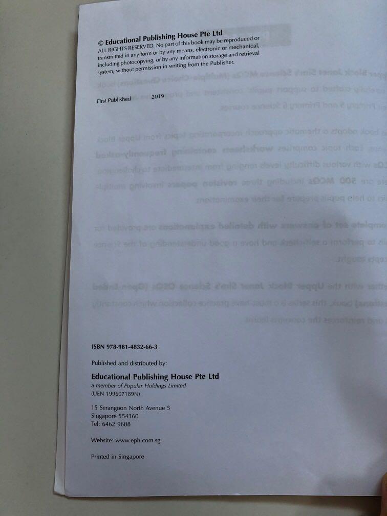 Janet Sim’s Upper Block Science MCQ Primary 6 Assessment Book, Hobbies ...