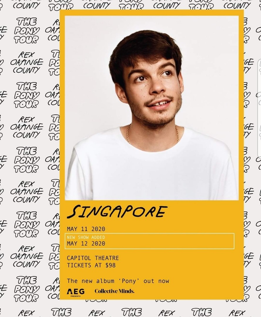 Rex Orange County Standing Ticket Day 2, Entertainment, Events ...