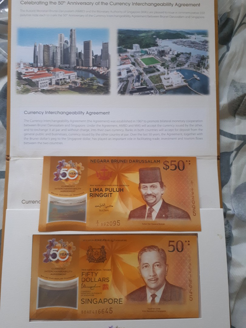 SGD 50 Commemorative Note SG and Brunei, Hobbies & Toys, Memorabilia ...