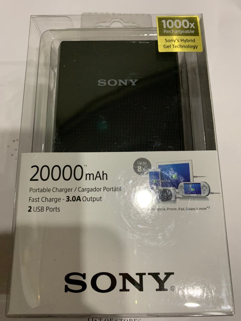 SONY PORTABLE CHARGER 20 000mah, Mobile Phones & Gadgets, Mobile ...