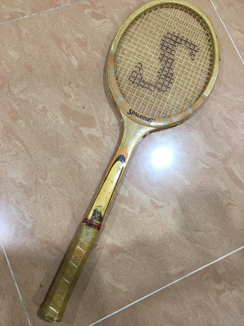 Vintage Spalding Wooden Tennis Racket Racquet, Sports Equipment, Sports ...