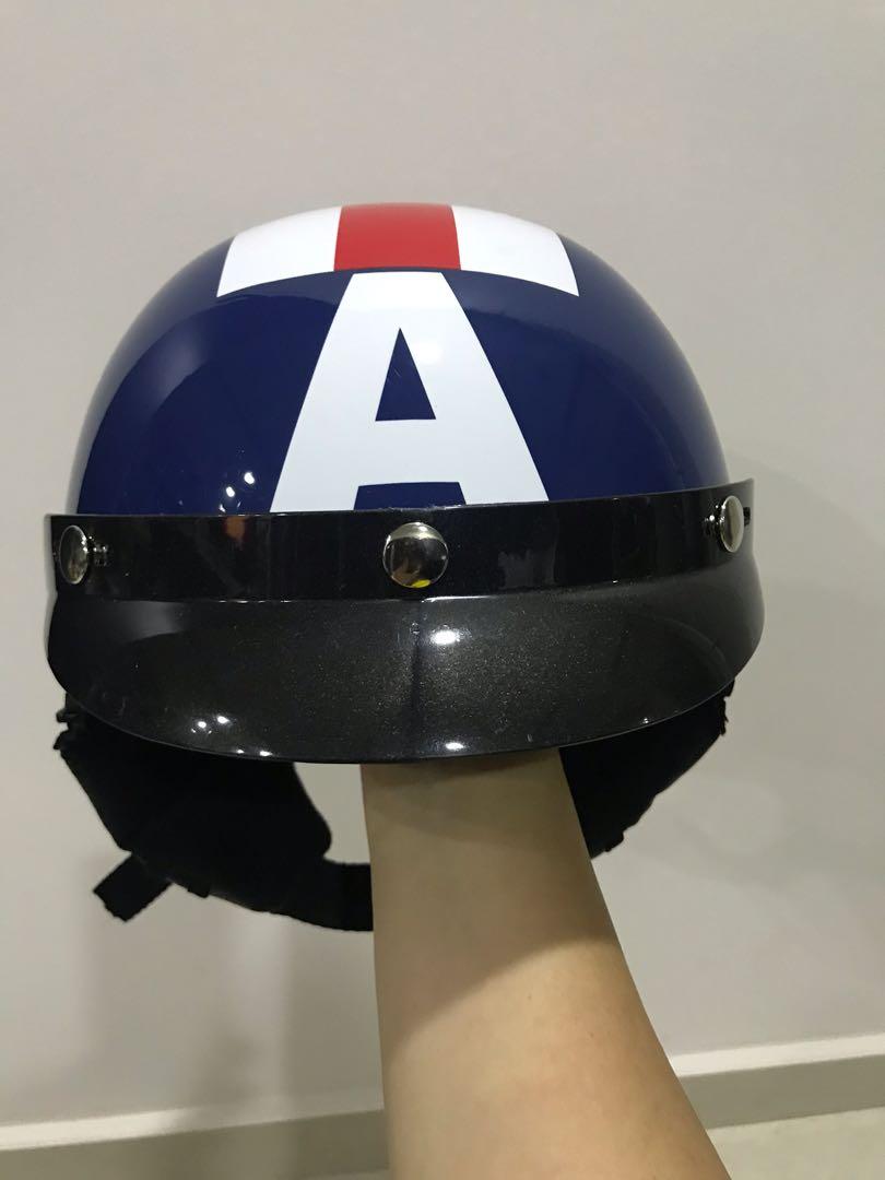 Captain America Helmet, Motorcycles, Motorcycle Accessories on Carousell