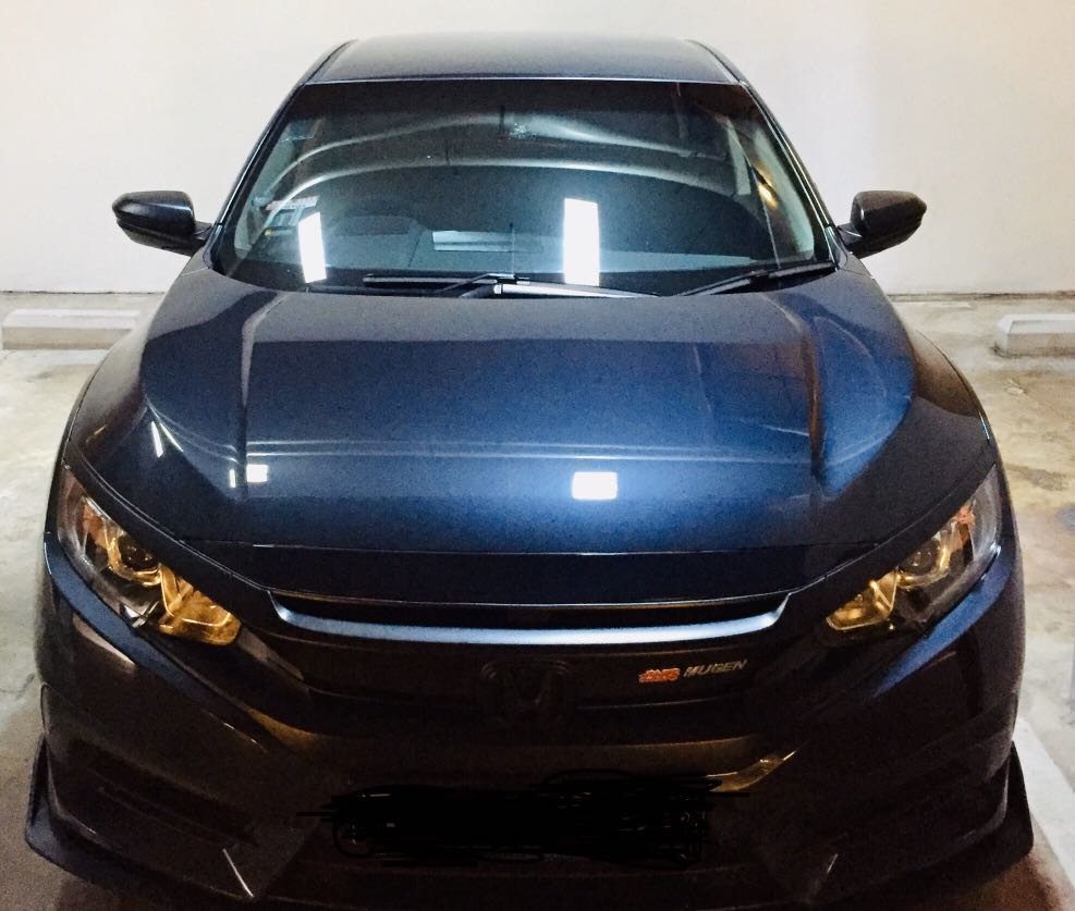 Honda Civic 2017 front bumper and grille (stock) Cosmic Blue Metallic ...