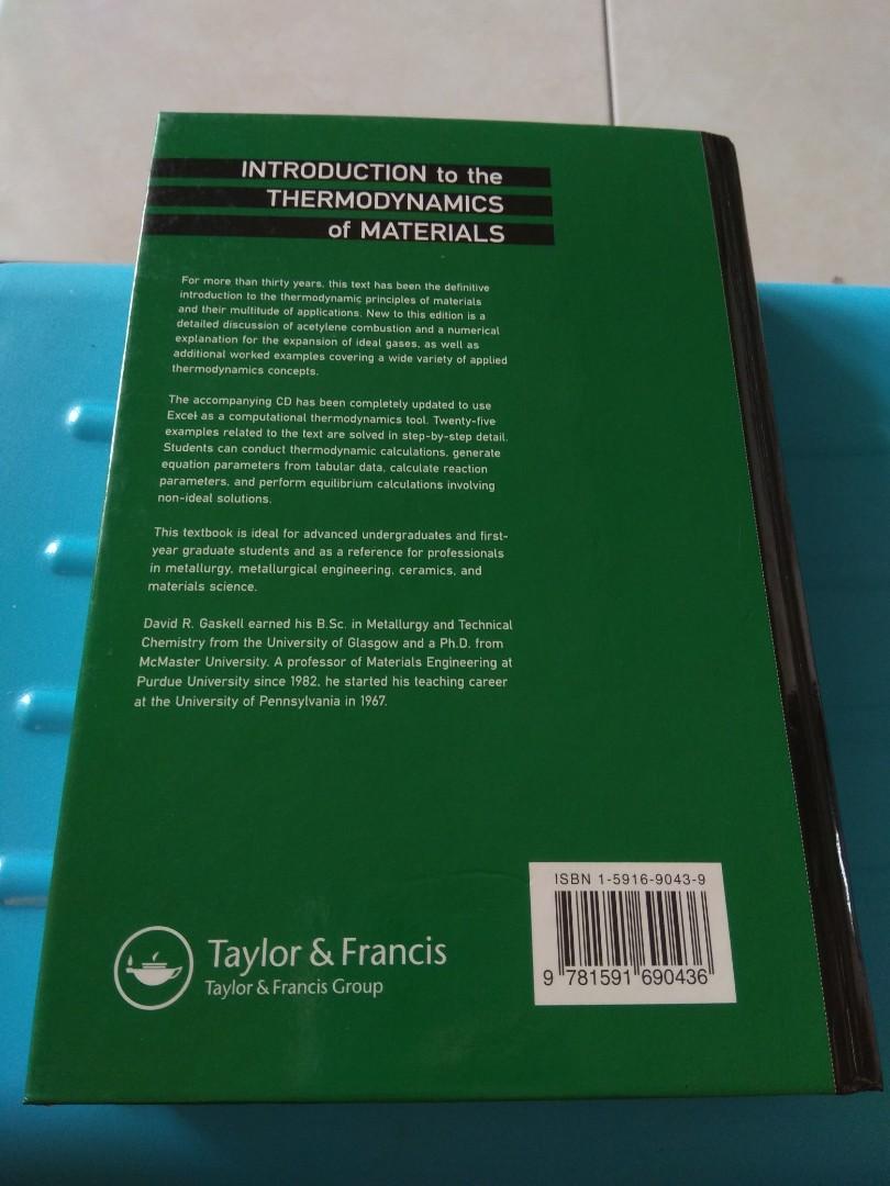 【原文書】introduction To The Thermodynamics Of Materials 5版 David R