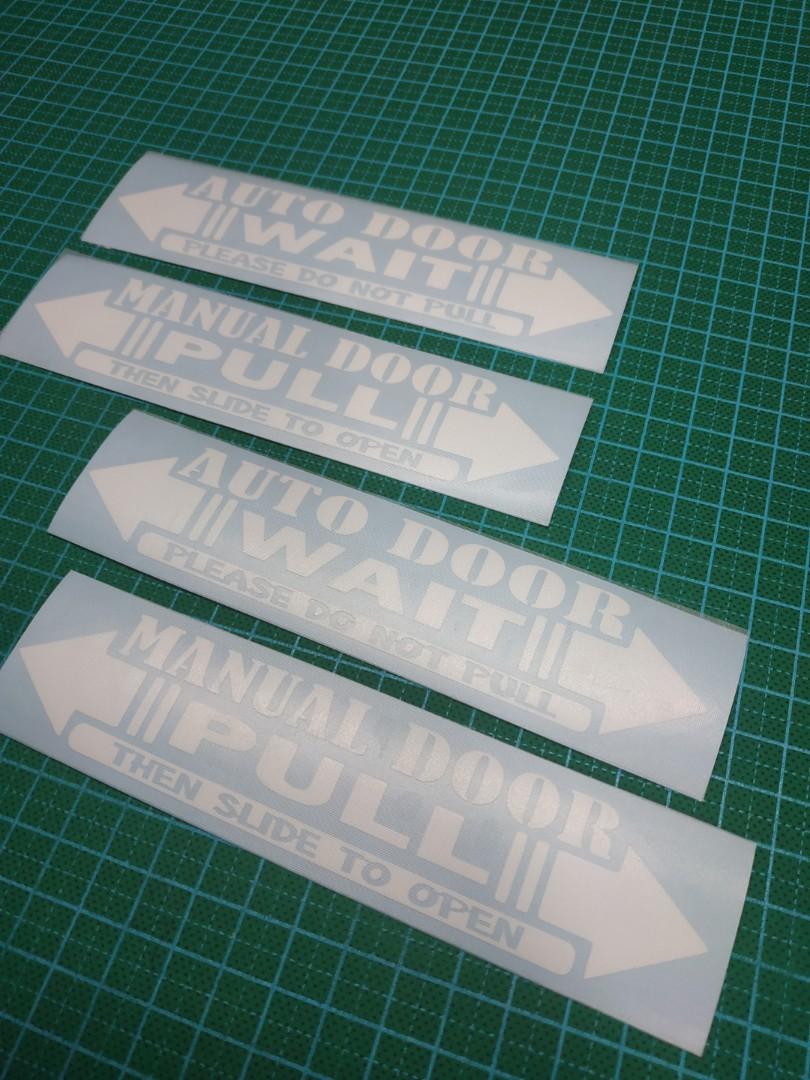 Manual / Auto Door Stickers *please do not pull, then slide to open ...