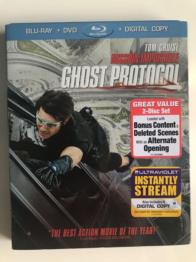 Mission Impossible Ghost Protocol blu ray, Hobbies & Toys, Music ...