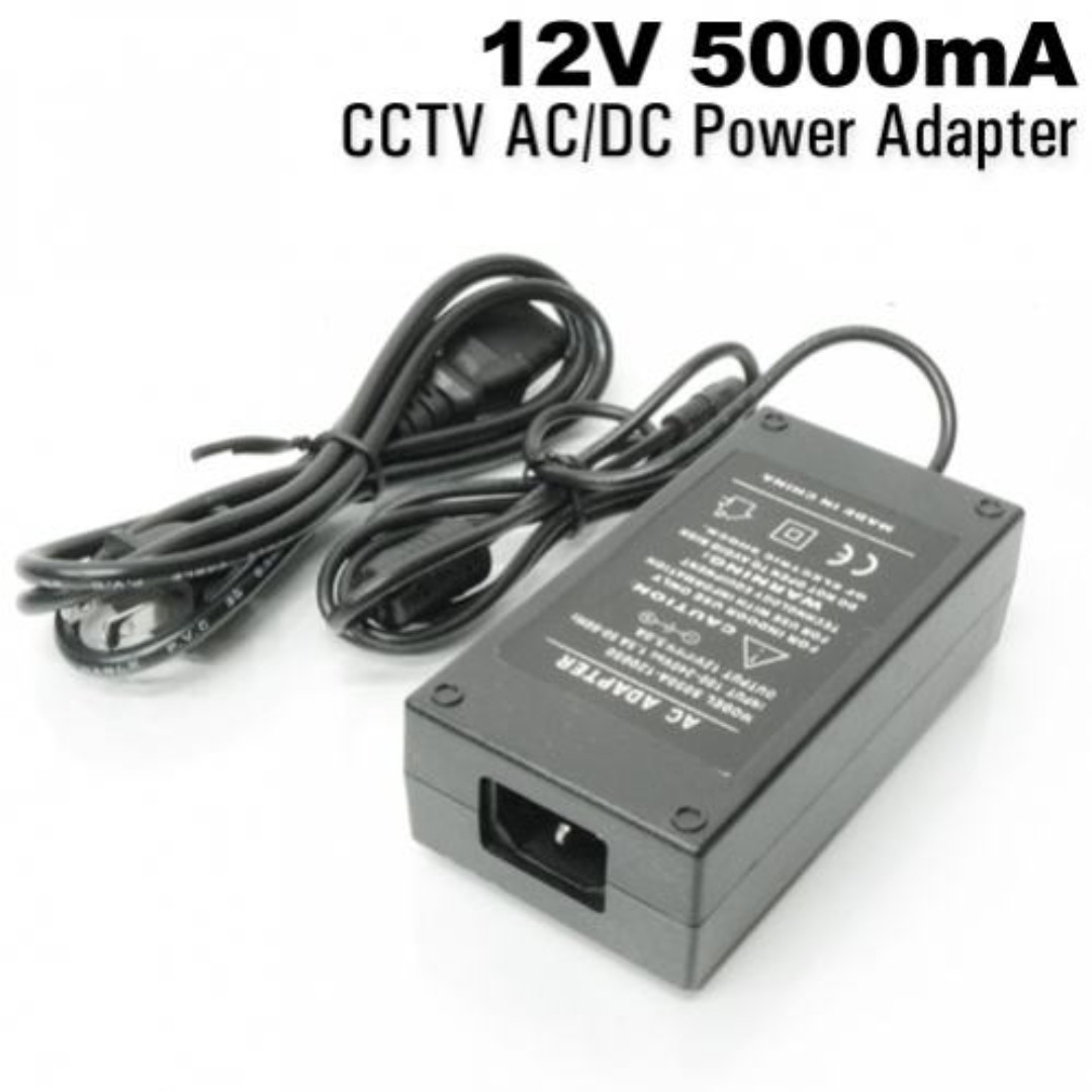 AC/DC CCTV Power Adapter 12V/5a, Furniture & Home Living, Security ...