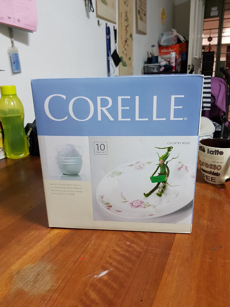 Corelle country rose, Furniture & Home Living, Kitchenware & Tableware ...