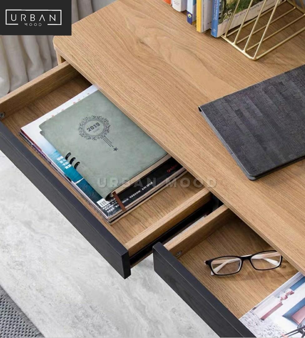 DESMOND Modern Industrial Study Table, Furniture & Home Living ...