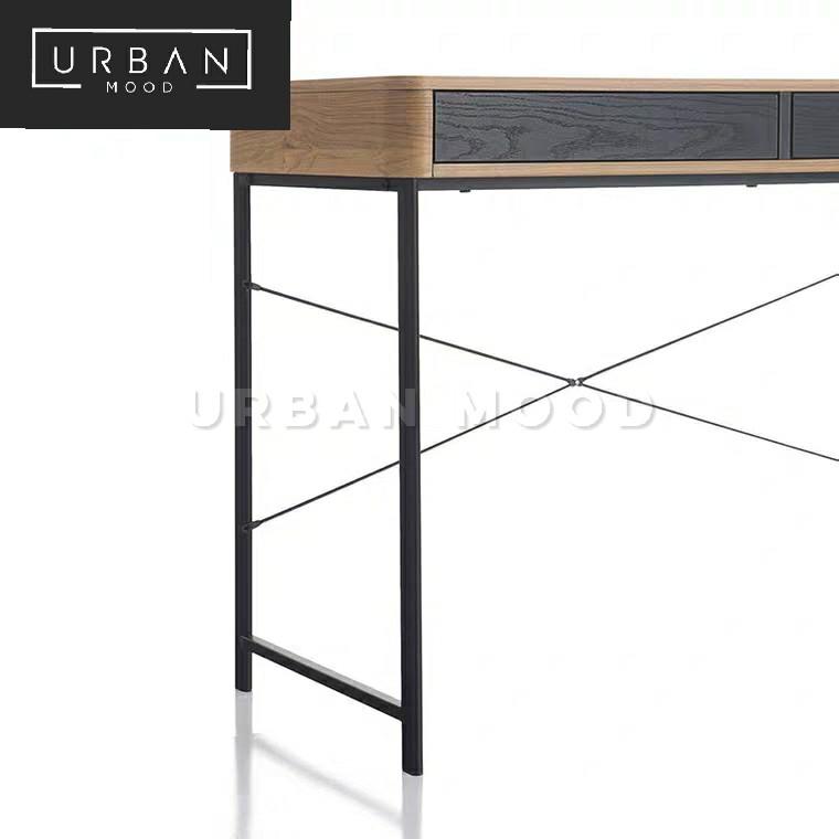DESMOND Modern Industrial Study Table, Furniture & Home Living ...