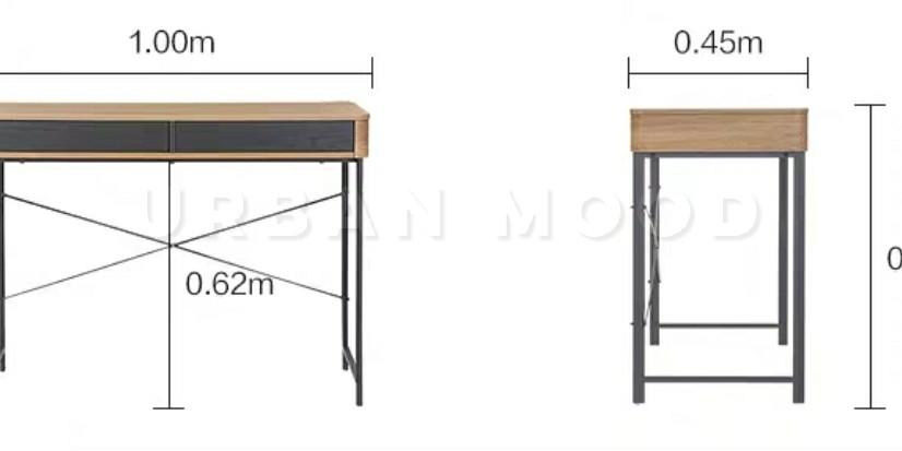 DESMOND Modern Industrial Study Table, Furniture & Home Living ...