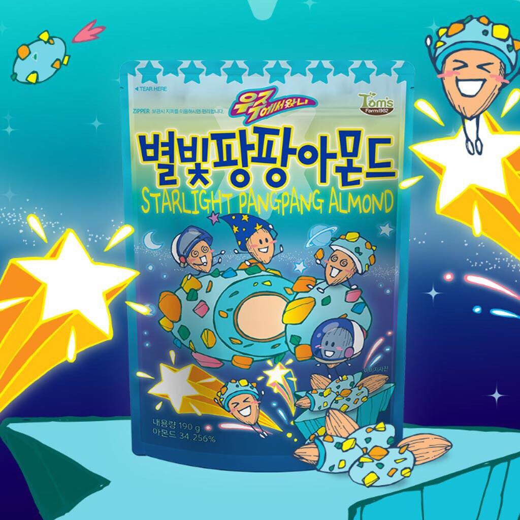 Korea GILIM Tom's Farm Seasoned Starlight Pangpang Almond Nuts, Food ...