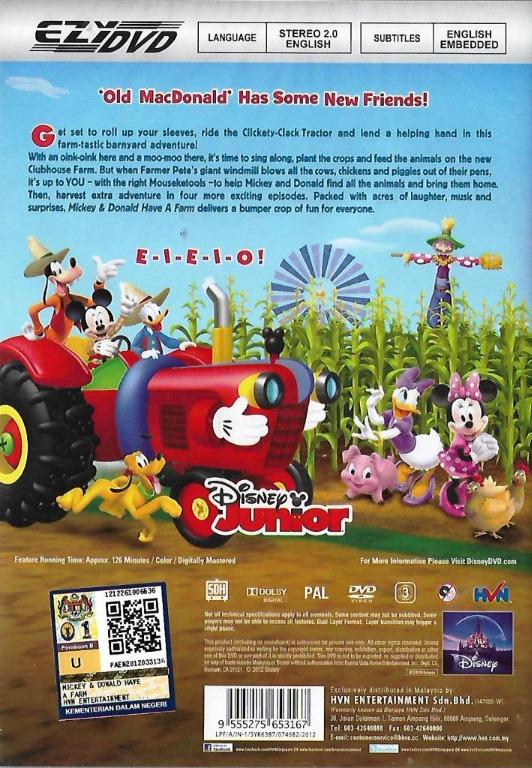 Mickey Mouse Clubhouse Mickey & Donald Have A Farm DVD, Hobbies & Toys ...