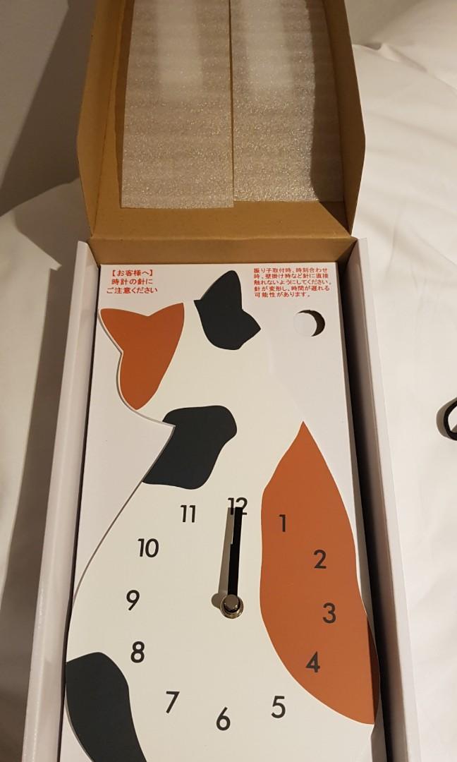 Pendulum clock (calico cat design), Furniture & Home Living, Home Decor ...