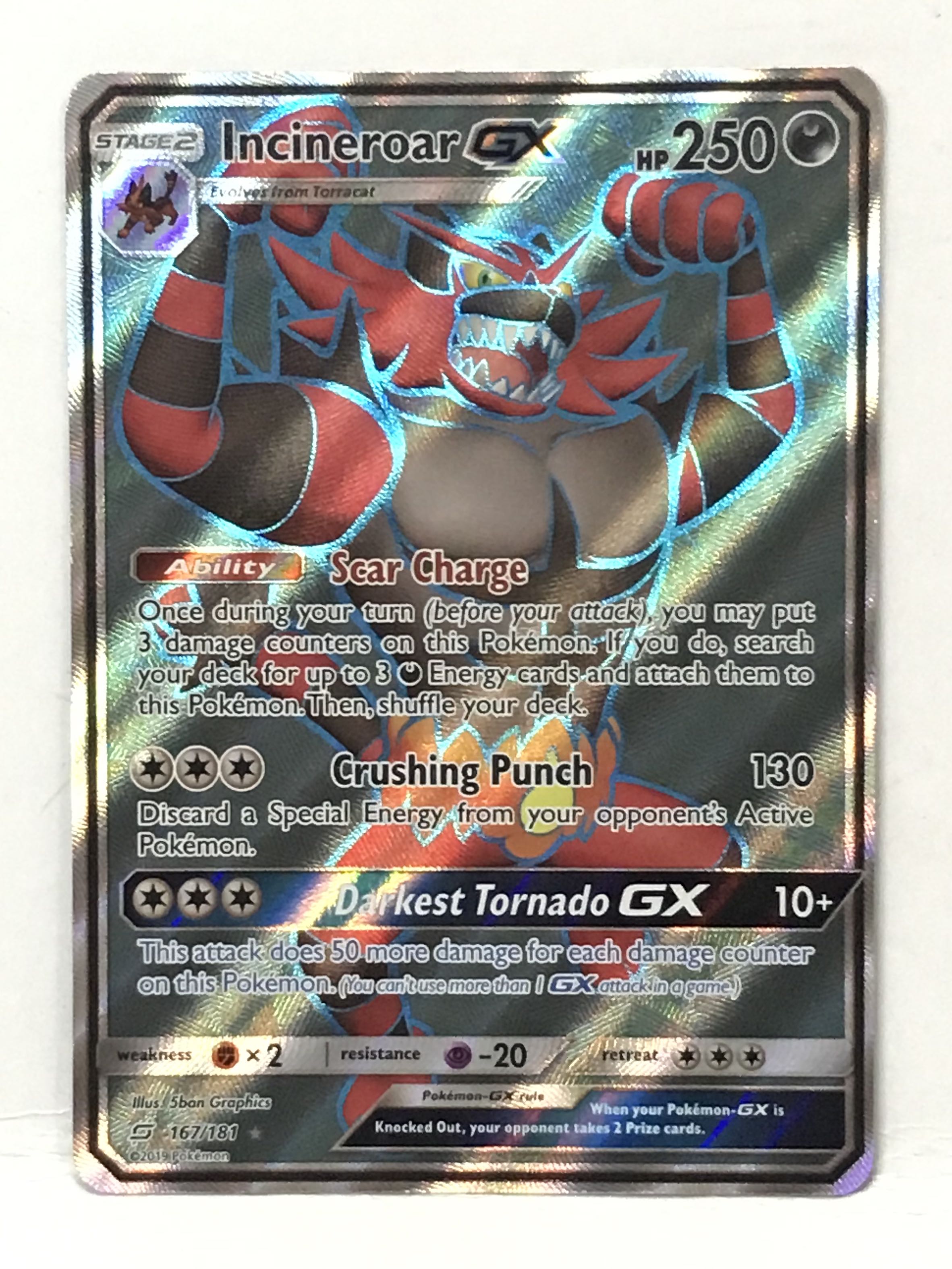 Pokemon Incineroar GX - 167/181 - Full Art Ultra Rare, Hobbies & Toys ...
