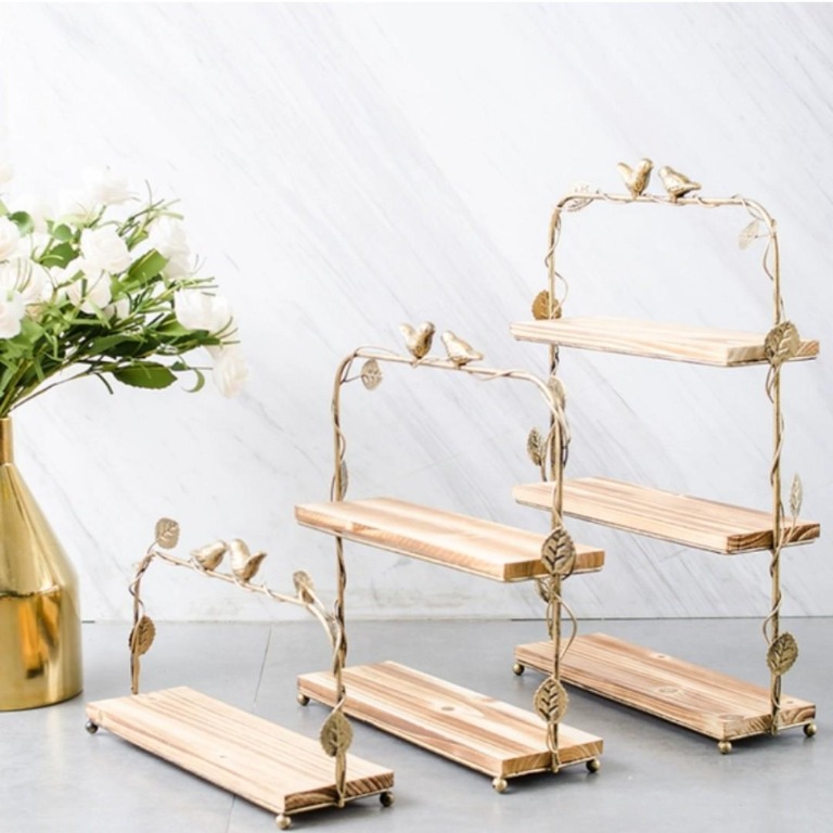 (FOR SALE) Wooden Dessert Display Rack, Everything Else on Carousell