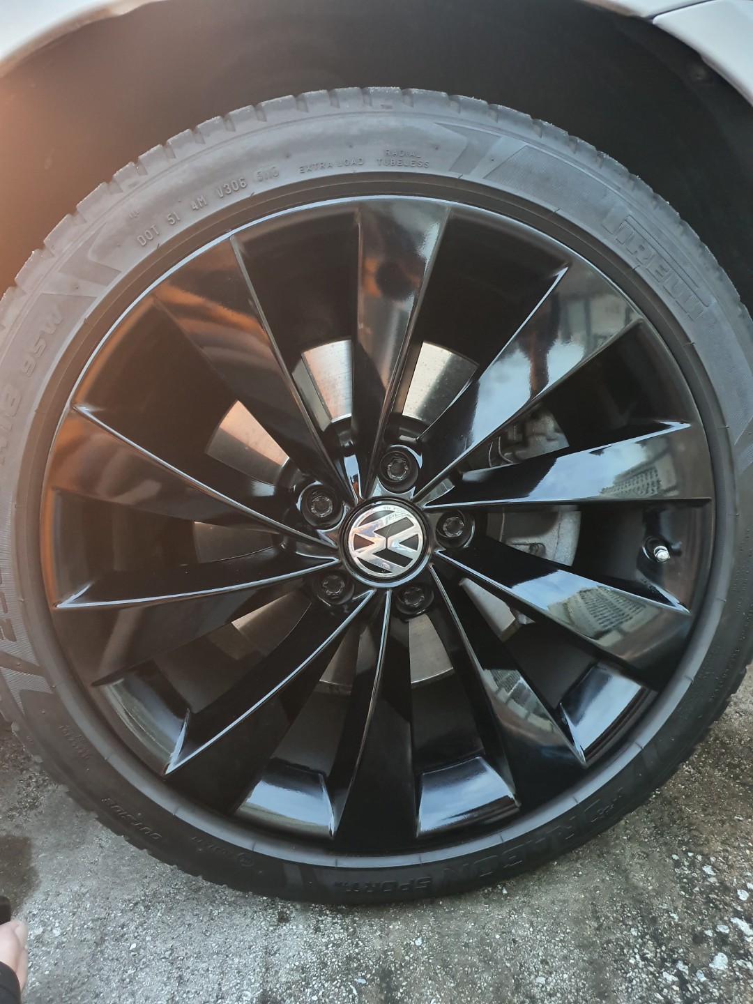 Stock Volkswagen Scirocco 18 inch Rims (Sprayed Black) VW, Car ...