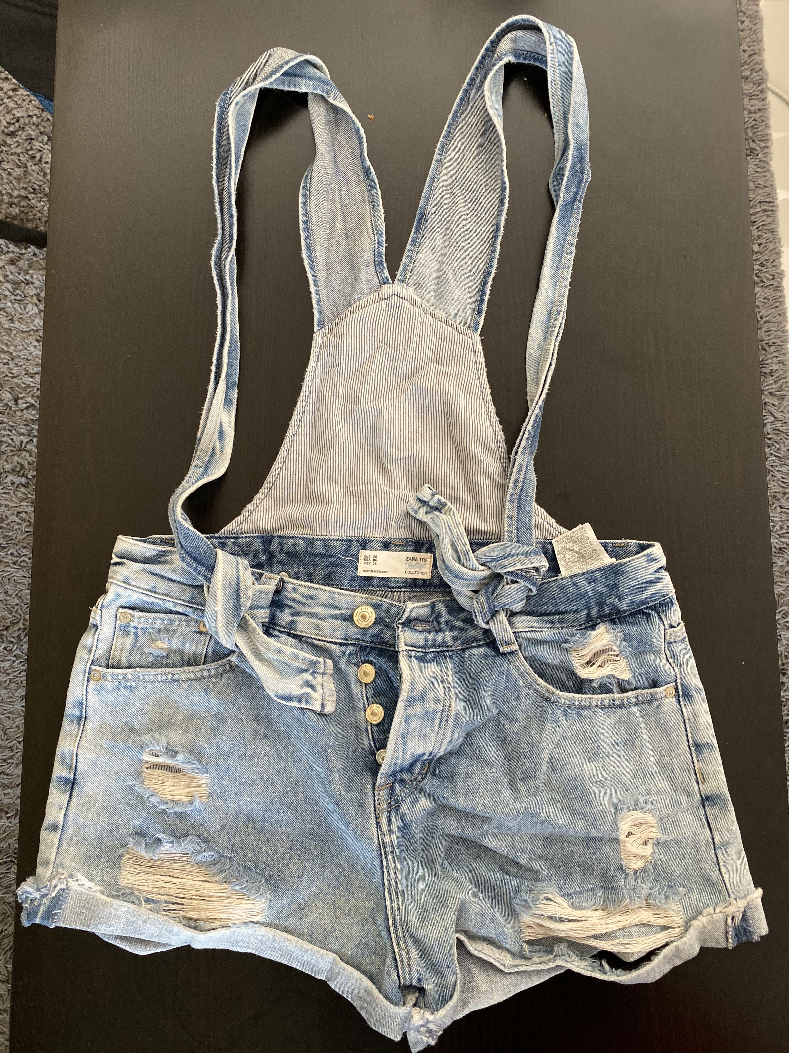 Zara Denim Suspenders, Women's Fashion, Bottoms, Jeans & Leggings on ...