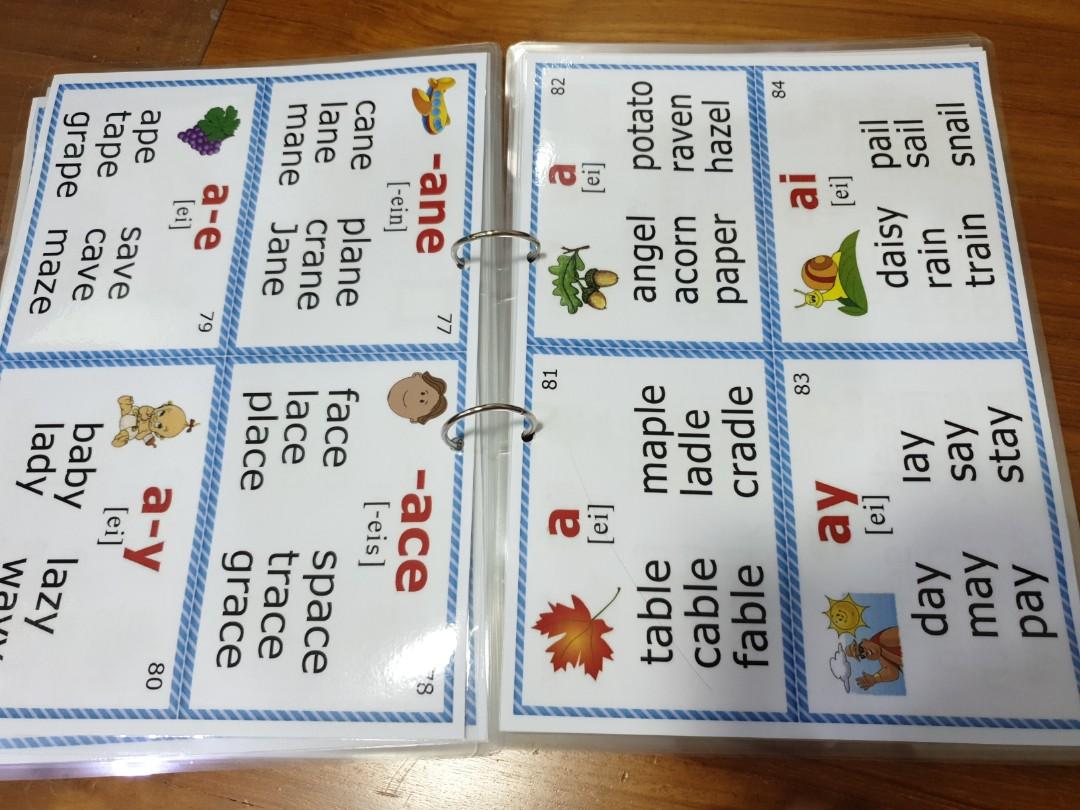128 phonics cards on binder, Hobbies & Toys, Books & Magazines ...