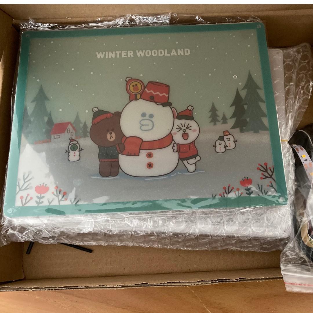 全新 Line Friends Winter Party 限定 燈箱 (DIY), 興趣及遊戲, 手作＆自家設計, 文具及工藝 - 畫作及 ...