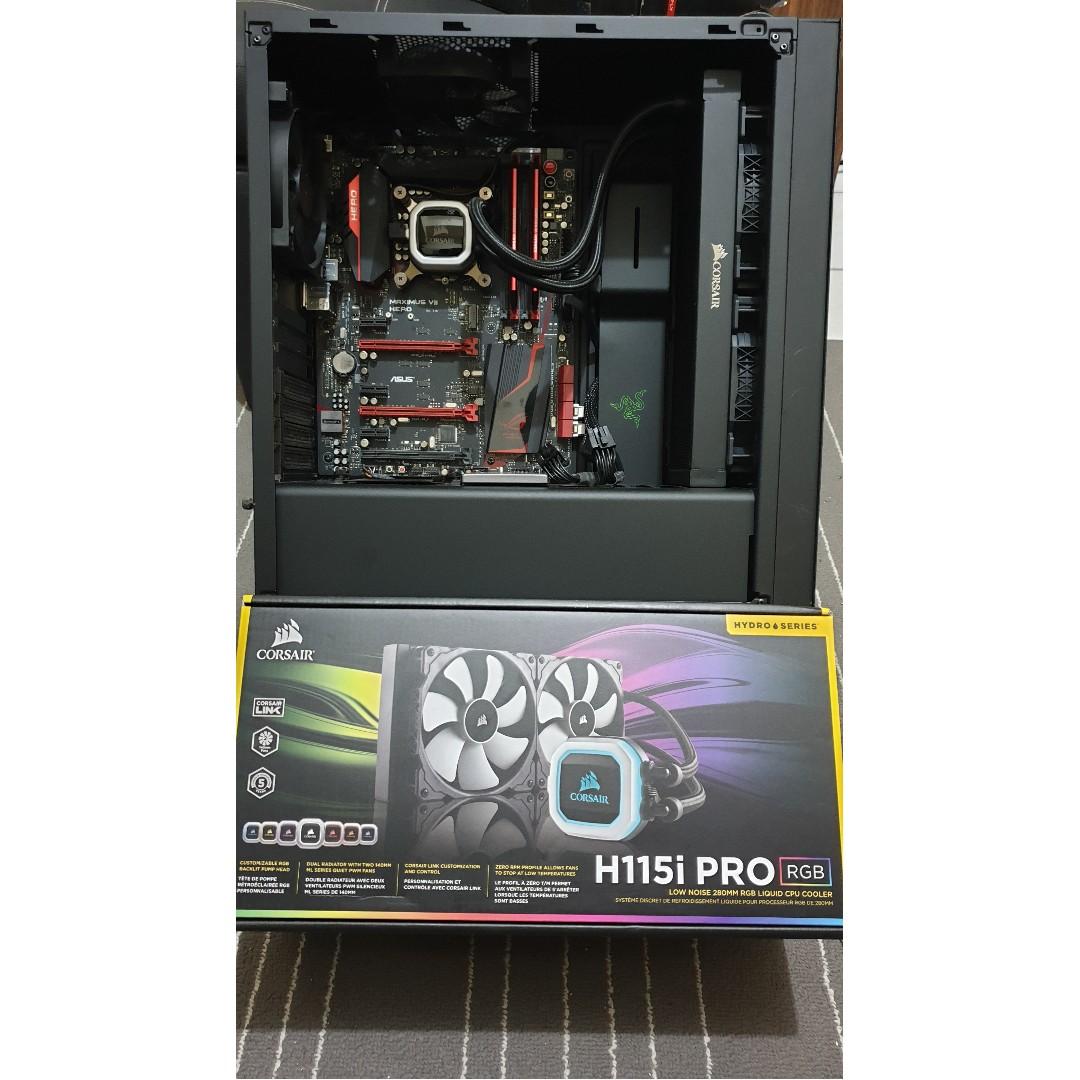 Corsair Hydro Series H115i Pro Rgb 280mm Liquid Cpu Cooler Computers