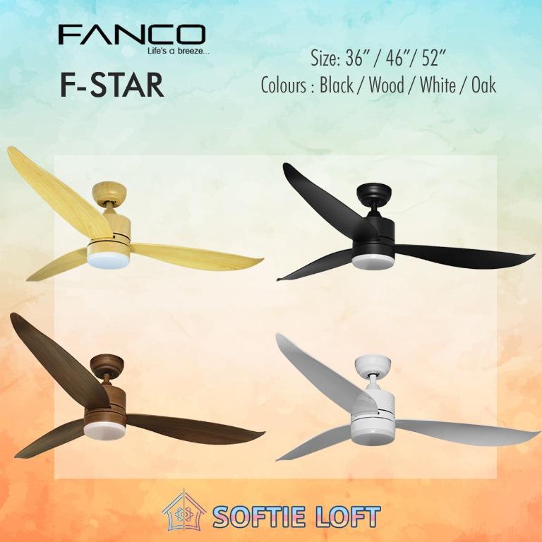 FANCO F-STAR DC Motor Ceiling Fan, Furniture & Home Living, Lighting ...