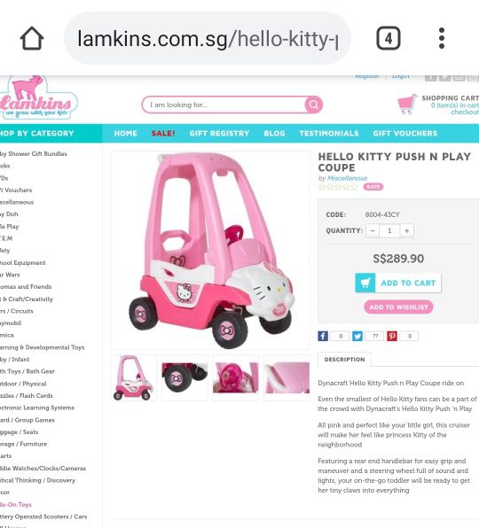 Hello Kitty Push Cart, Babies & Kids, Toys & Walkers on Carousell