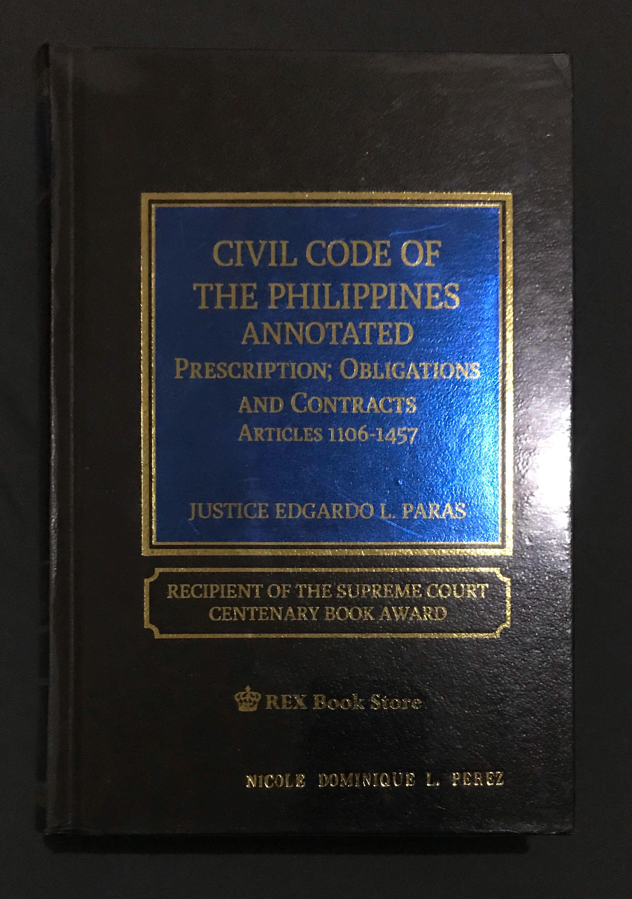 Obligations and Contracts- Paras (Hardbound), Hobbies & Toys, Books ...