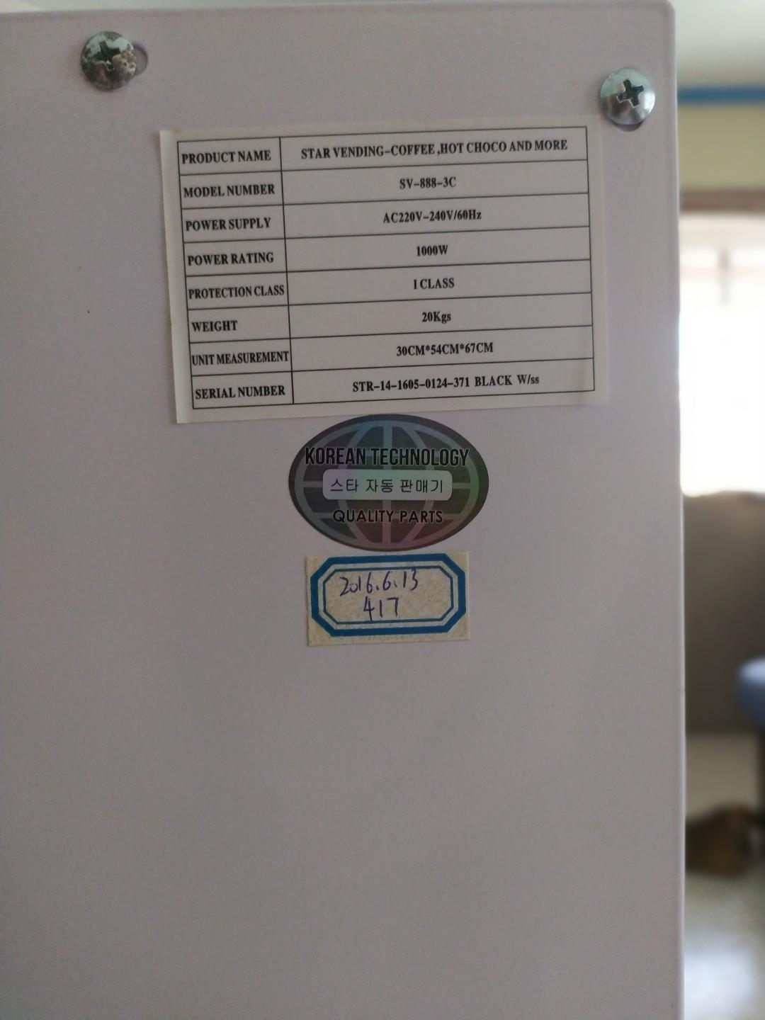 Star Vending Machine (Chong Cafe) Secondhand, TV & Home Appliances ...