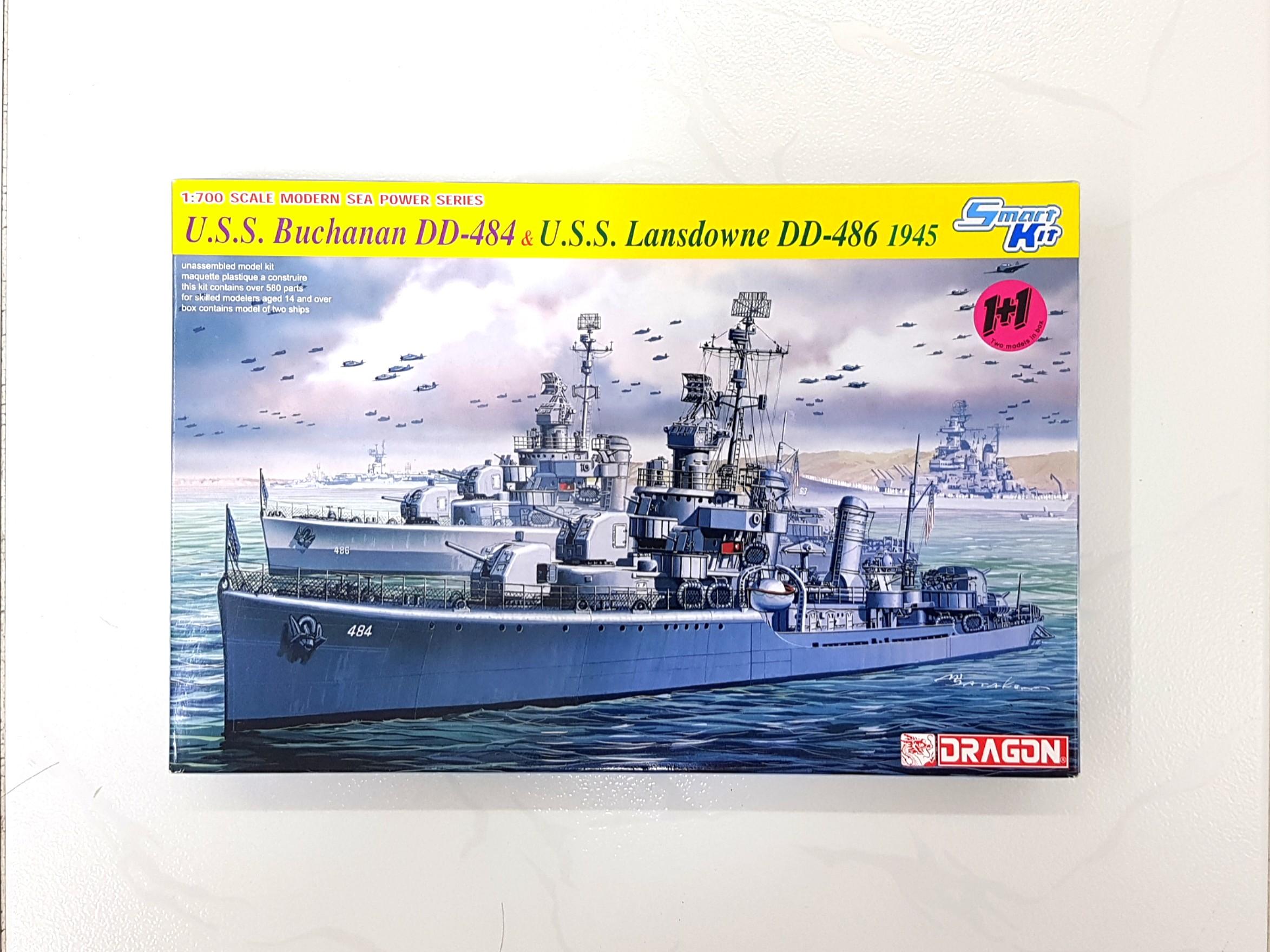 1/700 #7089 Dragon 2-in-1 kit c/w USS Buchanan DD-484 & USS Lansdowne ...